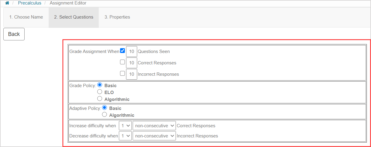 Work with adaptive assignment policies